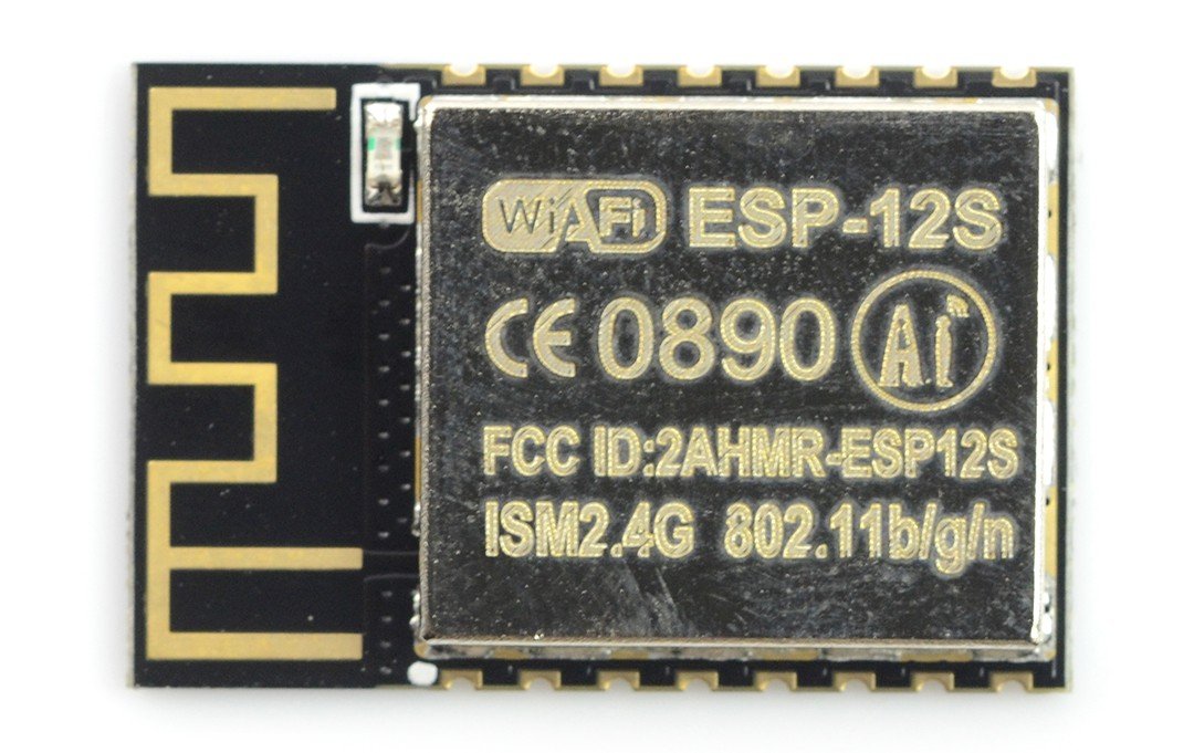 WiFi modul ESP-12S ESP8266 Black - 9 GPIO, ADC, PCB anténa Botland - obchod s robotikou